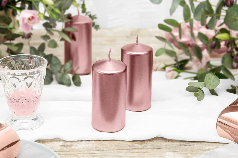 Sveća Metalik rose gold 12cm - 6 kom - PartyWorld Veleprodaja