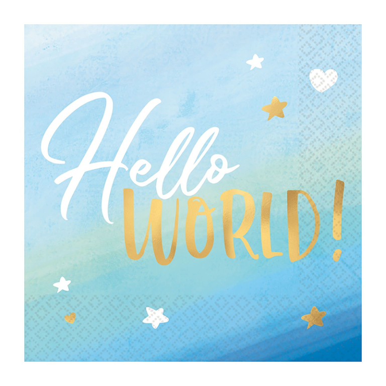 Salvete Hello world 33cm - 16 kom - PartyWorld Veleprodaja