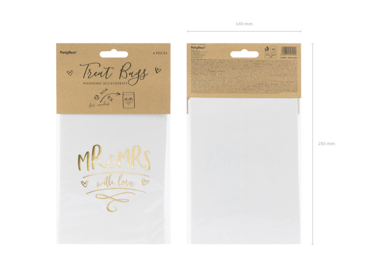 Kesice za slatkiše Mr & Mrs – 6 kom - PartyWorld Veleprodaja